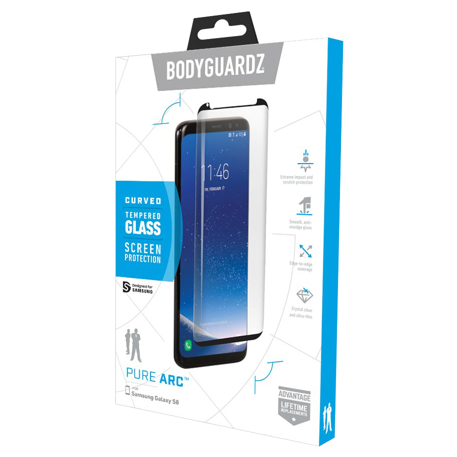 BodyGuardz Pure Arc Glass Screen Protector - Samsung Galaxy S8