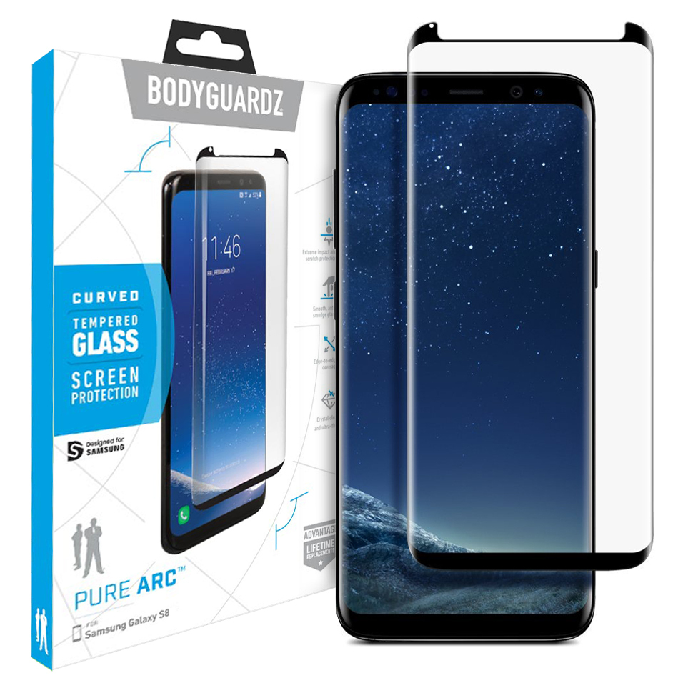 BodyGuardz Pure Arc Glass Screen Protector - Samsung Galaxy S8