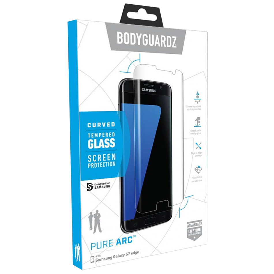BodyGuardz Tempered Glass Screen Protector - Galaxy S7 Edge
