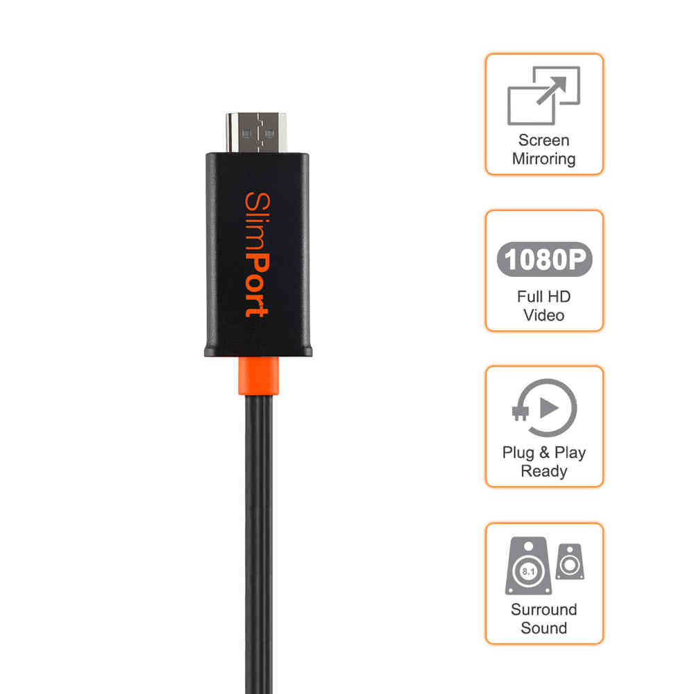 SlimPort Cable Micro USB to HDMI Adapter for LG G4 (Black)