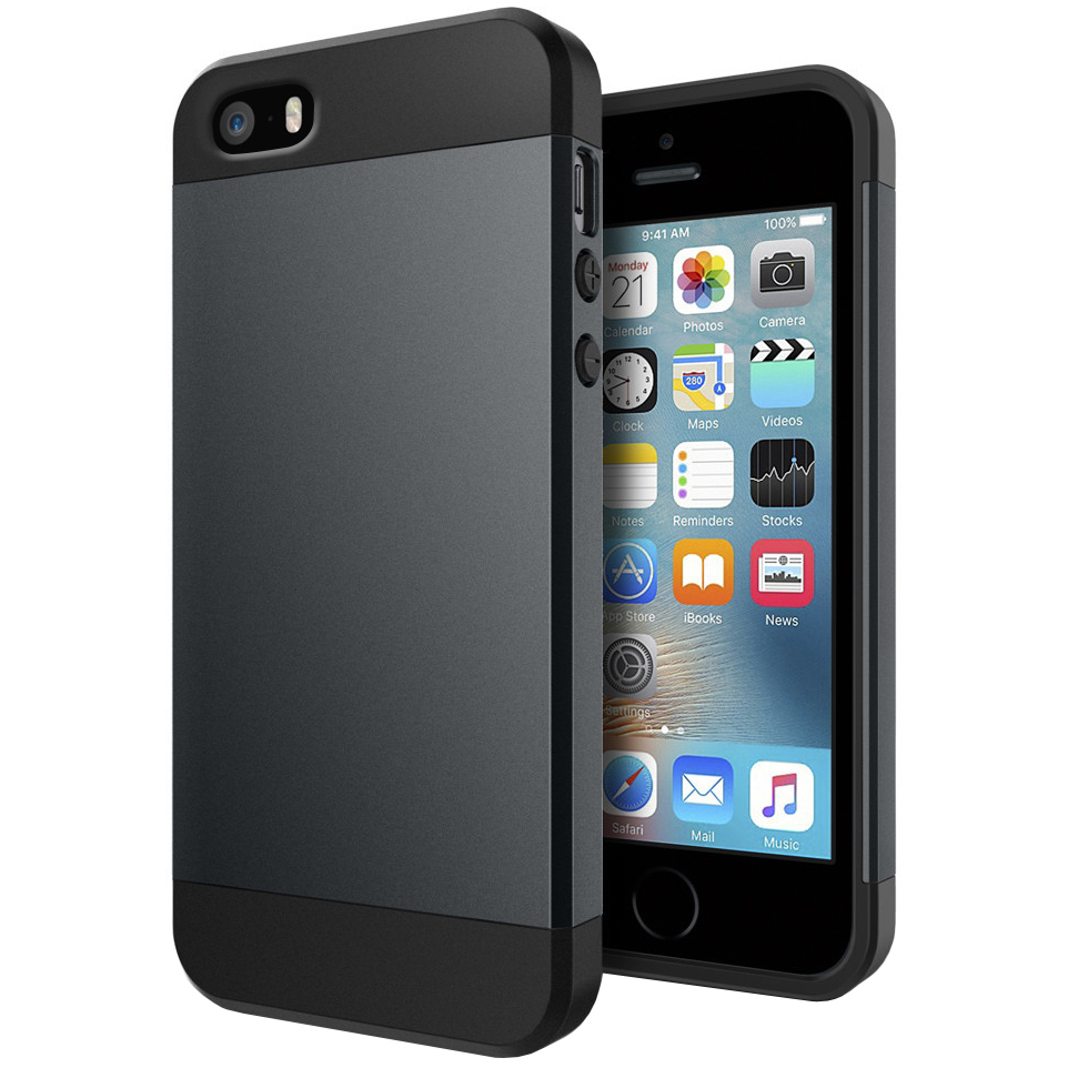 Slim Armour Shockproof Case - Apple iPhone SE / 5s (Black)