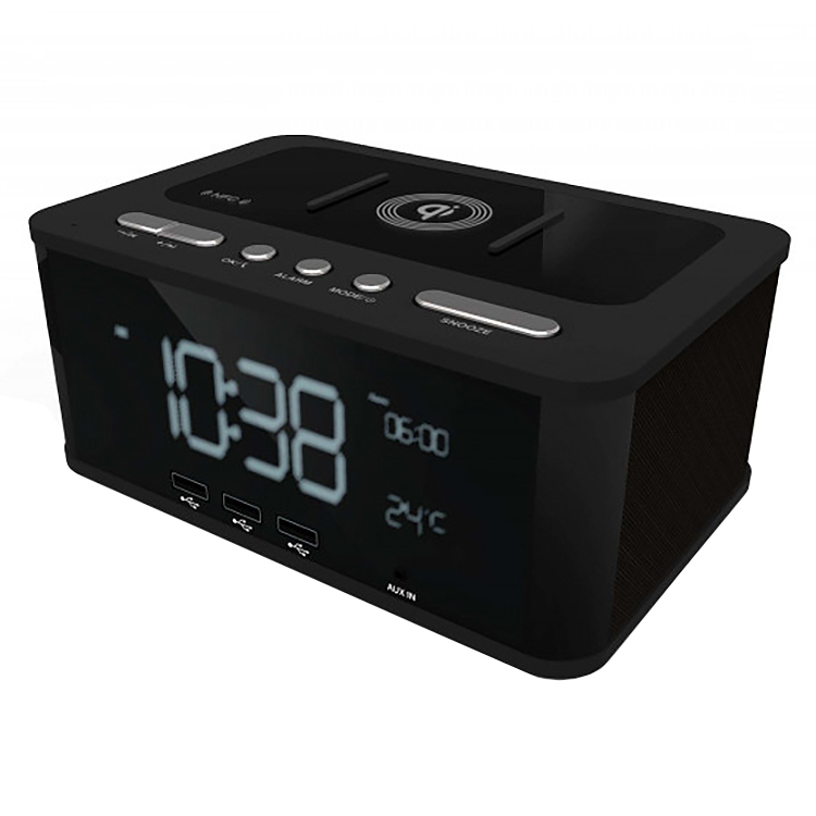 Laser Alarm Clock FM Radio / Bluetooth Speaker / Wireless Charger