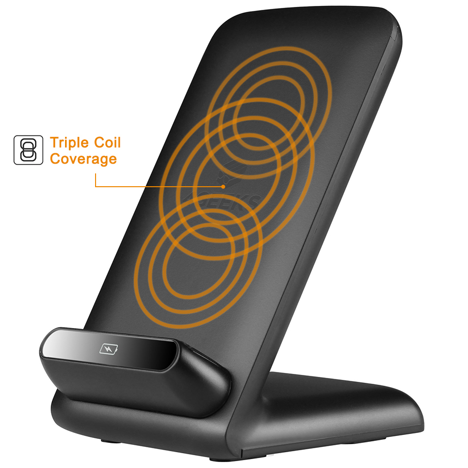 Qi Wireless Charger Dock & Stand (Triple Coil) for Mobile Phones
