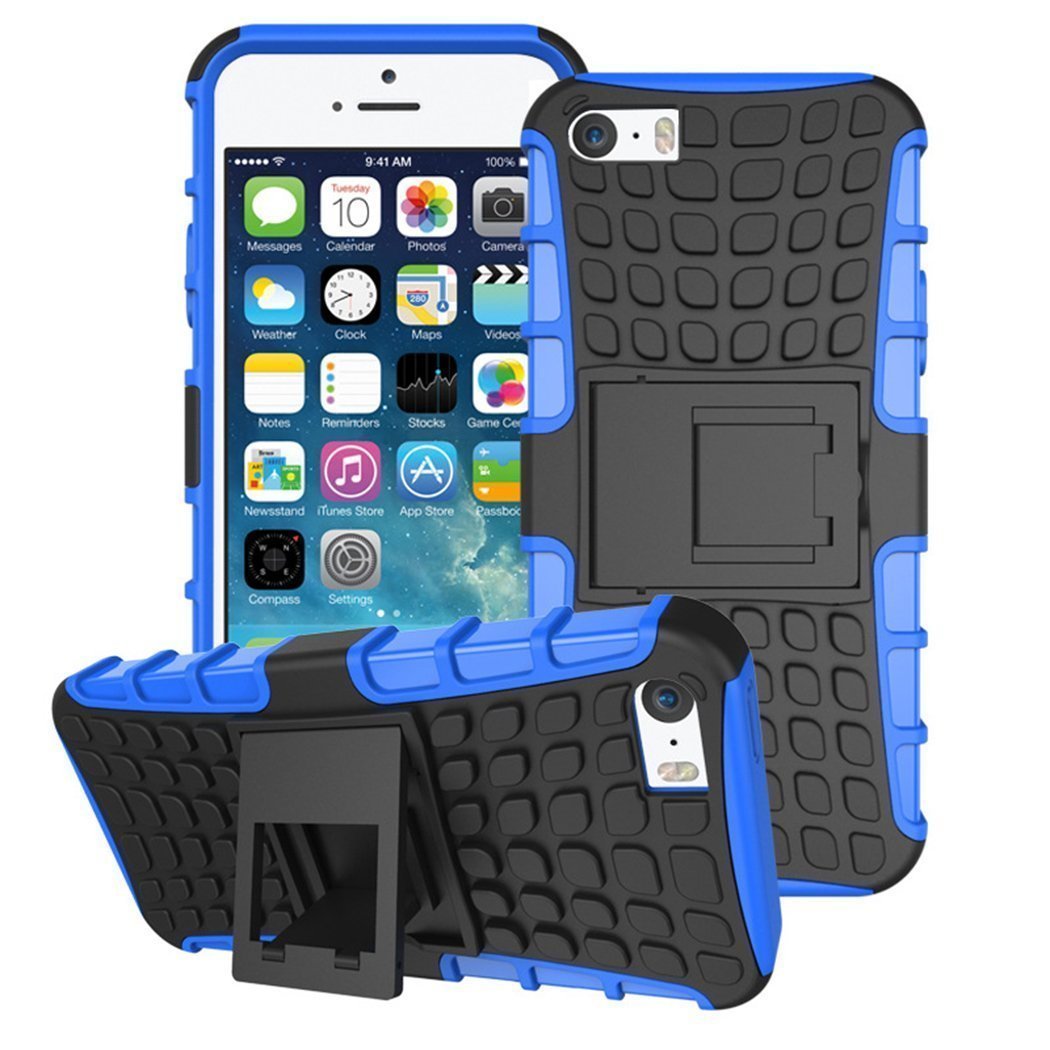 Rugged Tough Case for Apple iPhone SE / 5s (Blue)