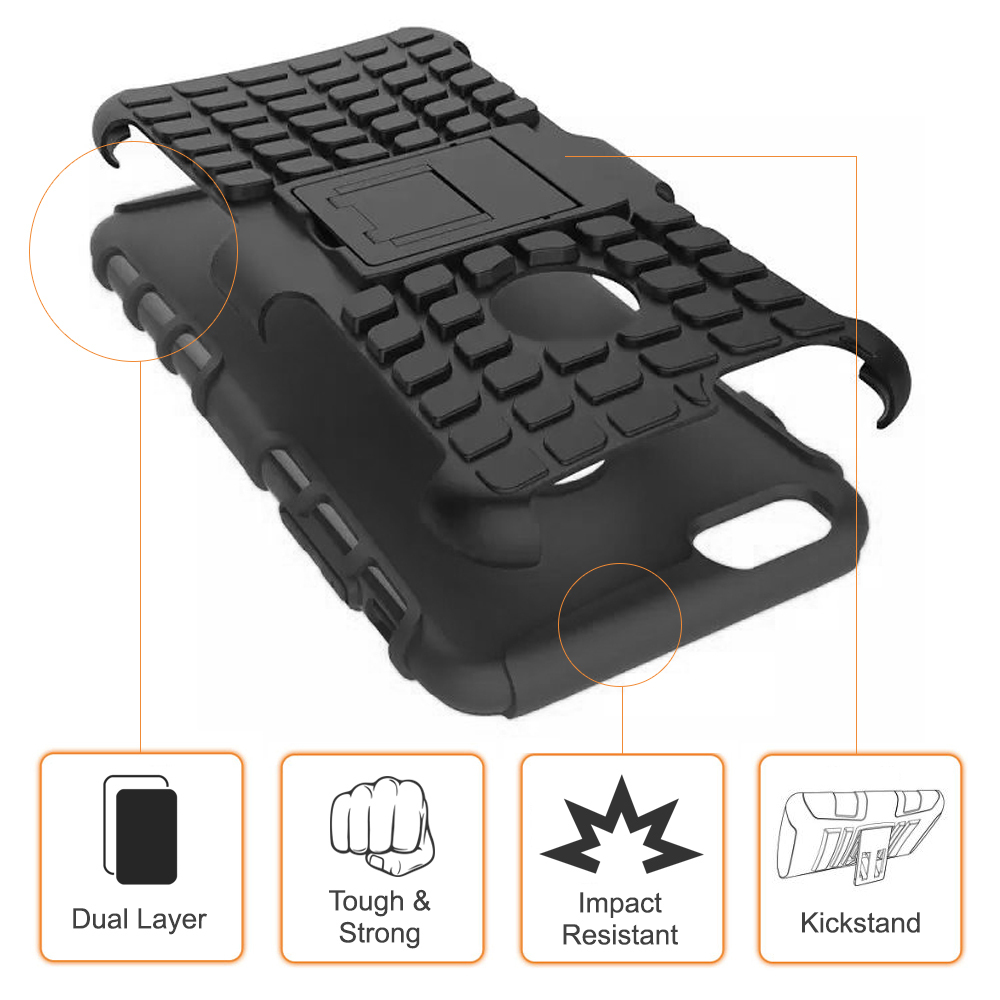 Rugged Tough Shockproof Case for Apple iPhone 6 / 6s (Black)