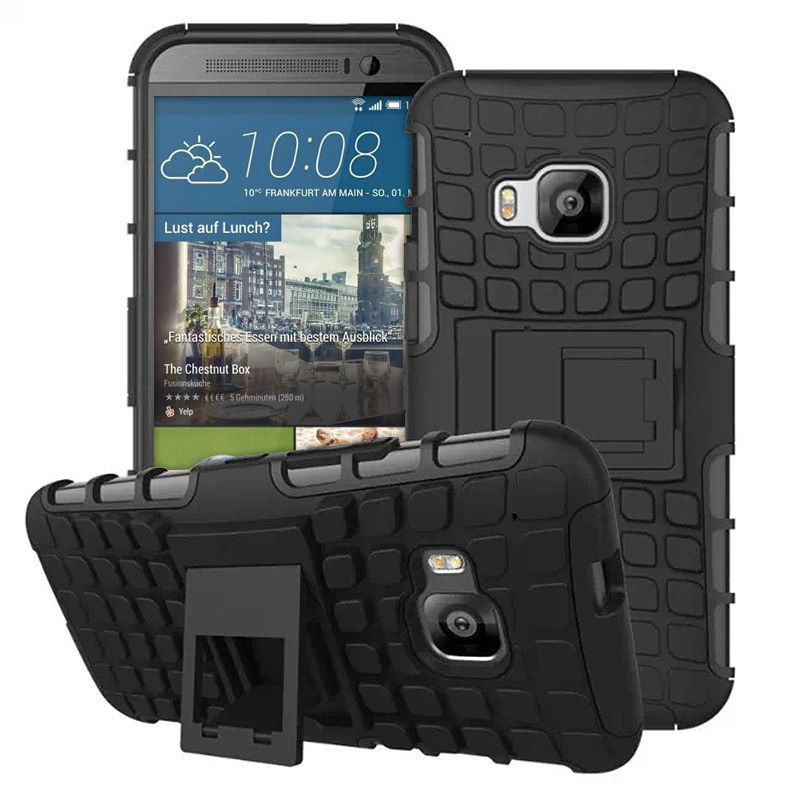 Rugged Tough Shockproof Case for HTC One M9 (Black)