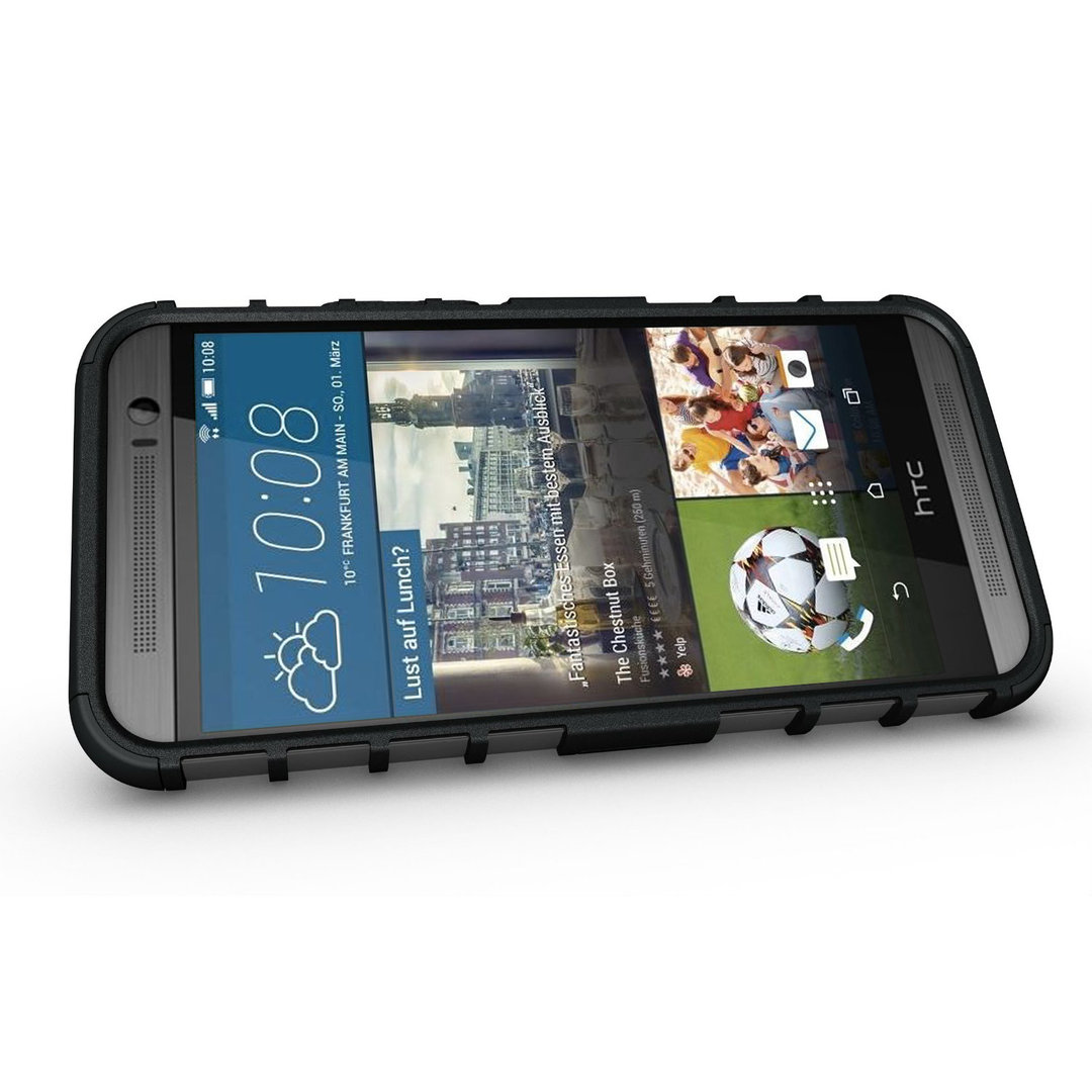 Rugged Tough Shockproof Case for HTC One M9 (Black)