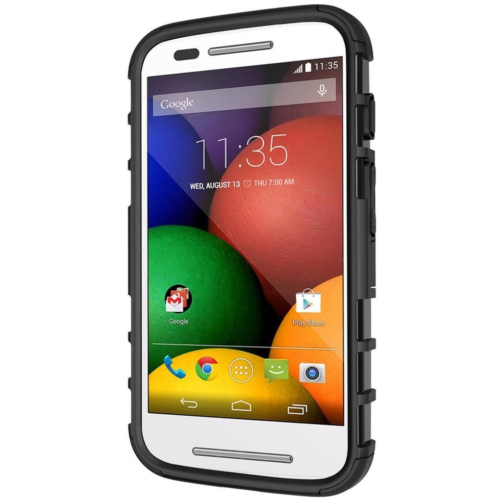 Rugged Tough Shockproof Case - Motorola Moto E 1st Gen (Black) Rugged Tough Shockproof Case - Motorola Moto E 1st Gen (Black)
