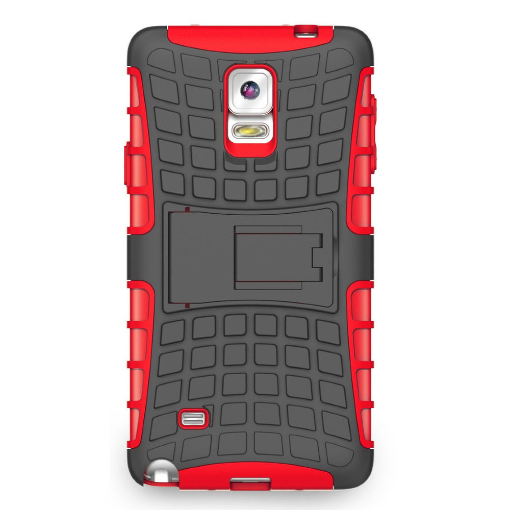 Rugged Tough Shockproof Case for Samsung Galaxy Note 4 (Red)