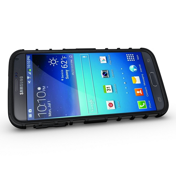 Dual Layer Rugged Shockproof Case for Samsung Galaxy S6 (Black)