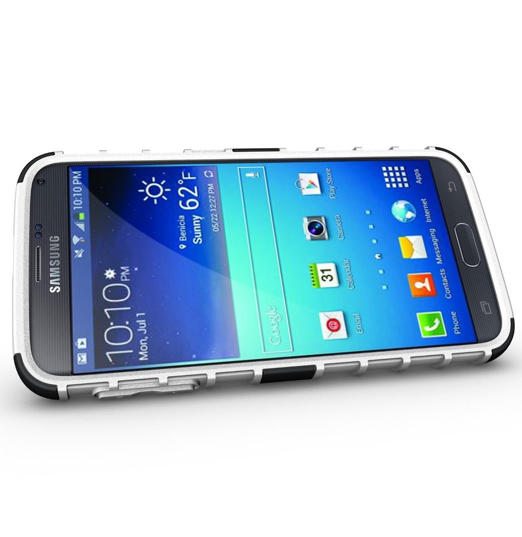 Dual Layer Rugged Shockproof Case for Samsung Galaxy S6 (White)