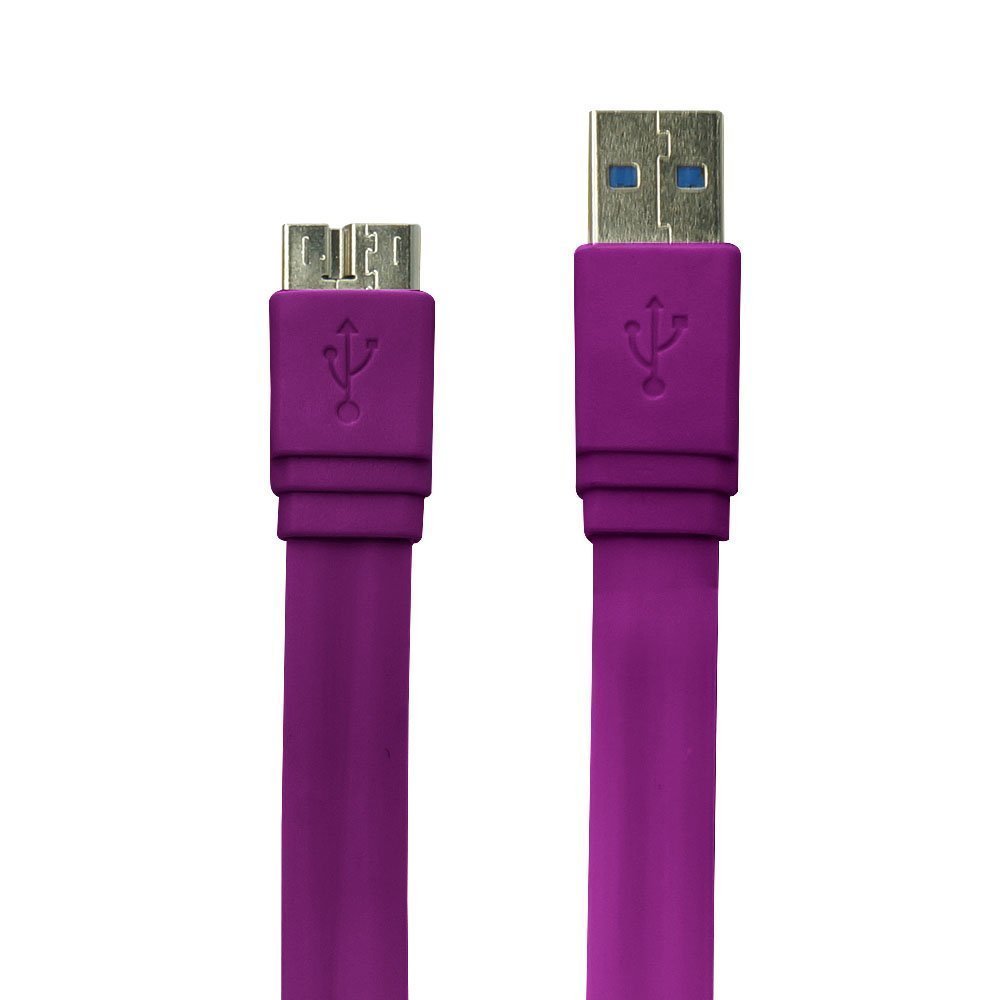 Flat Micro-USB 3.0 Charging Cable (1m) - Purple