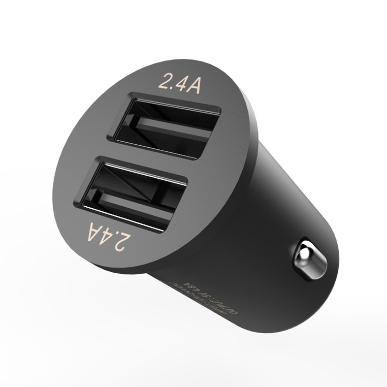 Vinsic 24W Dual USB Port Mini Car Charger (5V/4.8A)